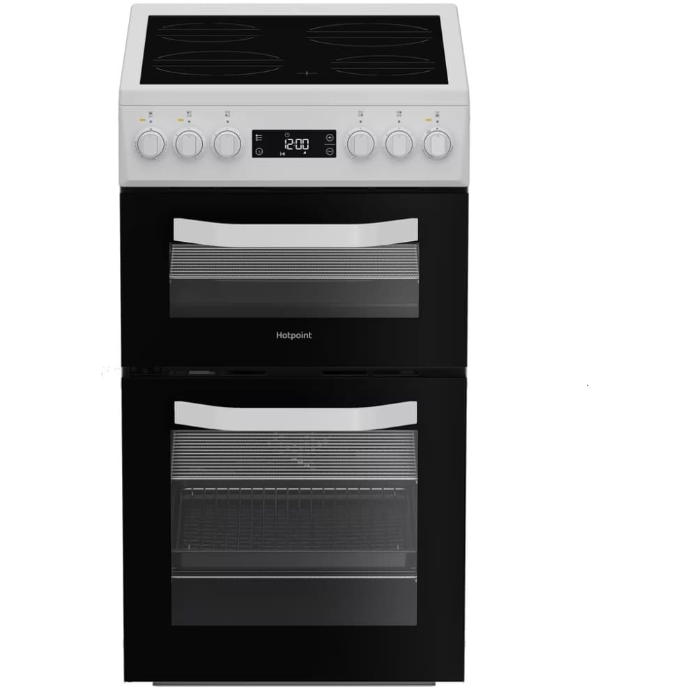 Hotpoint HDE5VDCW 50cm Electric Double Cooker with Ceramic Hob - White ...